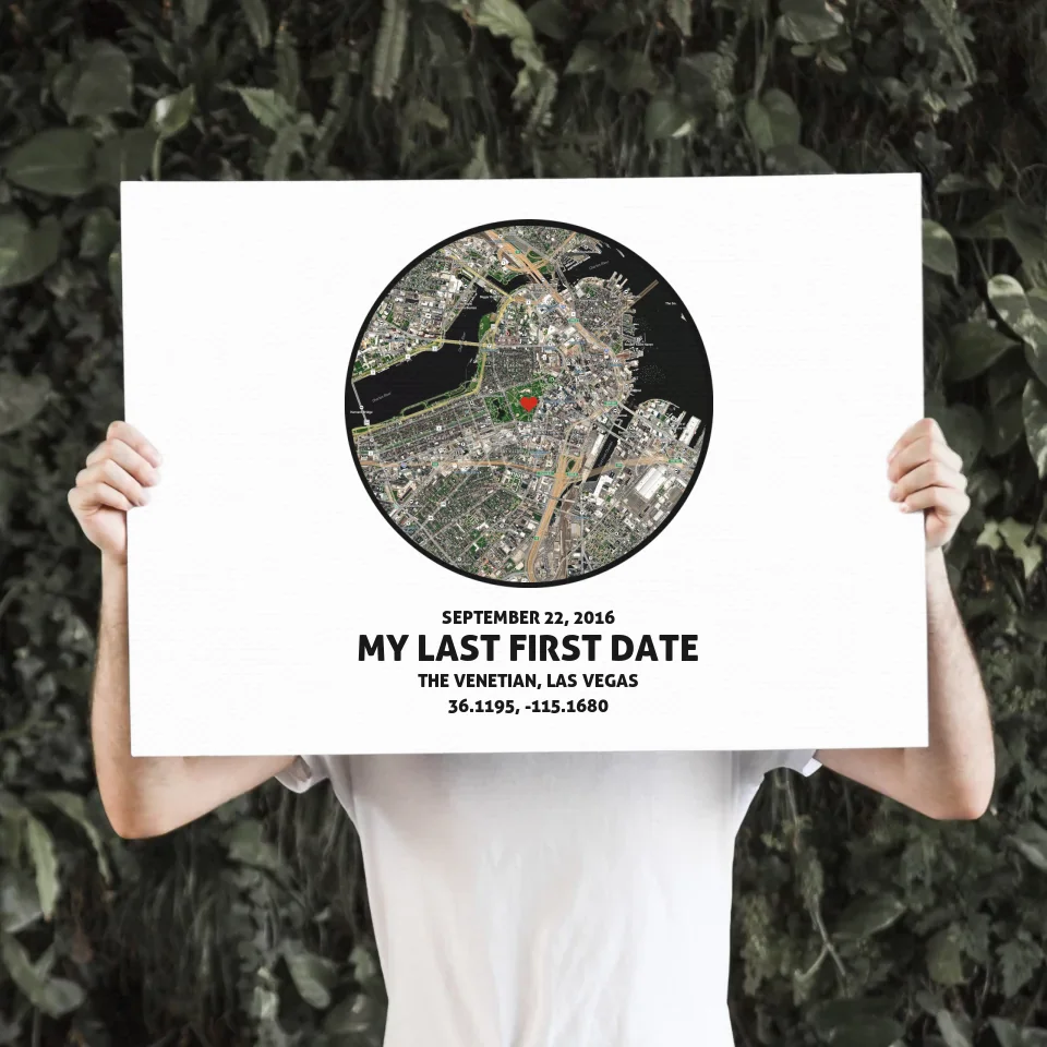 Custom Map Wall Canvas For Couples – Print Your Places