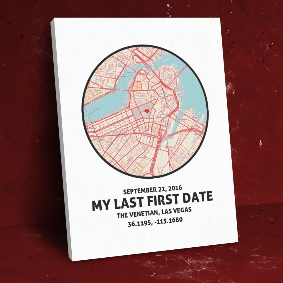 Custom Map Canvas For Couples – Print Your Places