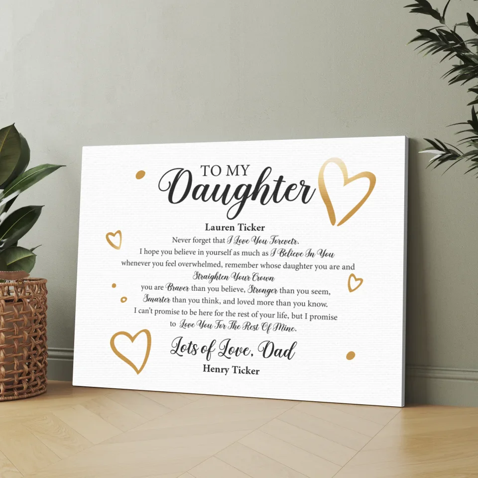To My Daughter Custom Canvas – Print Your Places